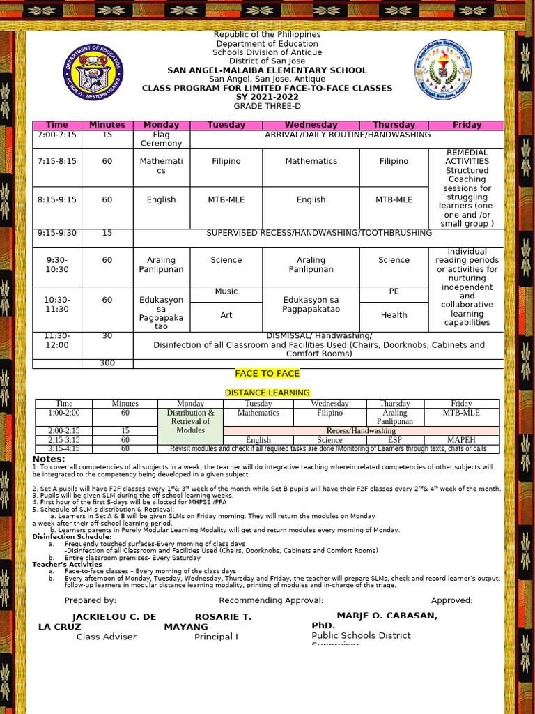Grade 3D Class Program 2 | PDF