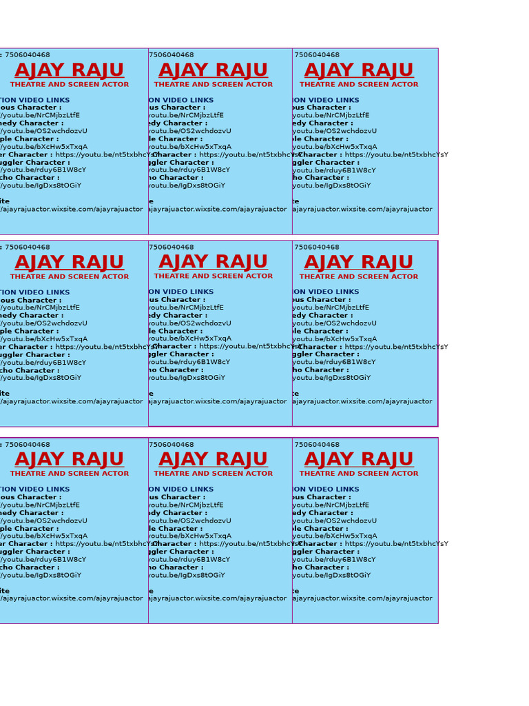 Ajay Raju Ajay Raju Ajay Raju: Theatre and Screen Actor Theatre and Screen Actor Theatre and ...