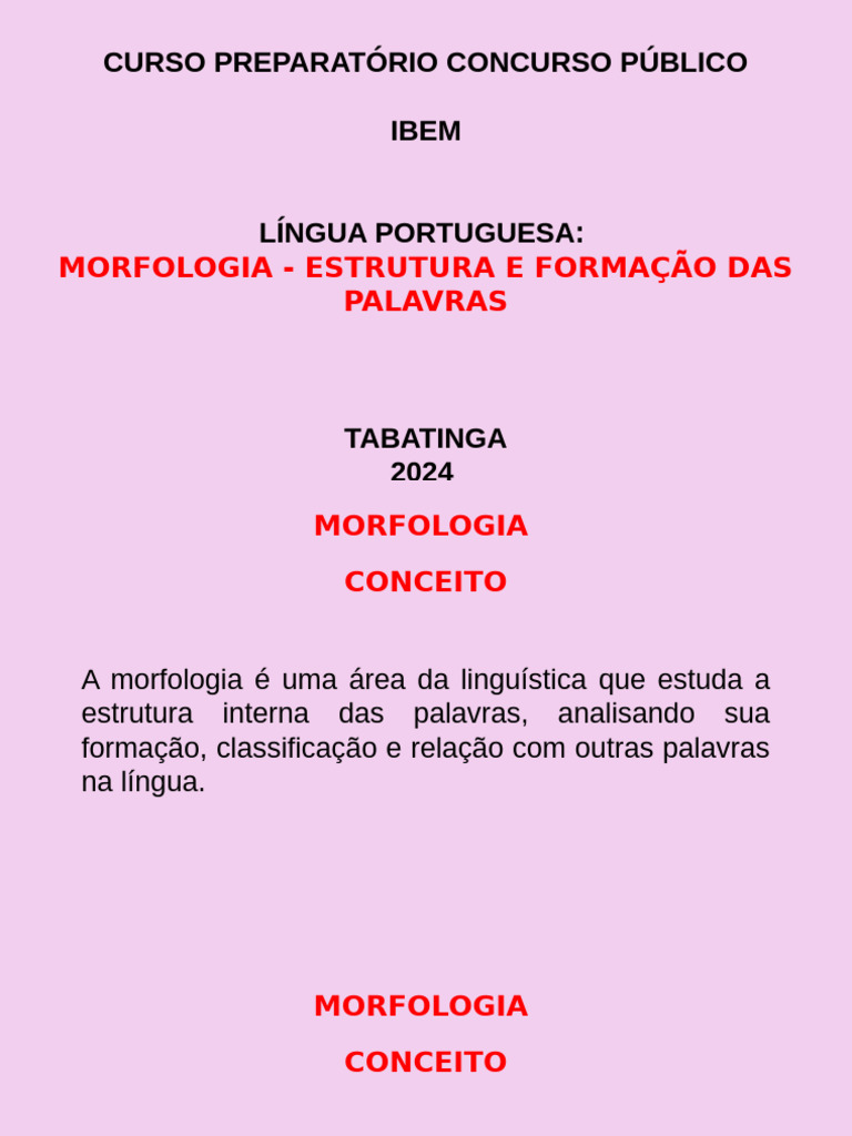 Aula 5-Morfologia | PDF