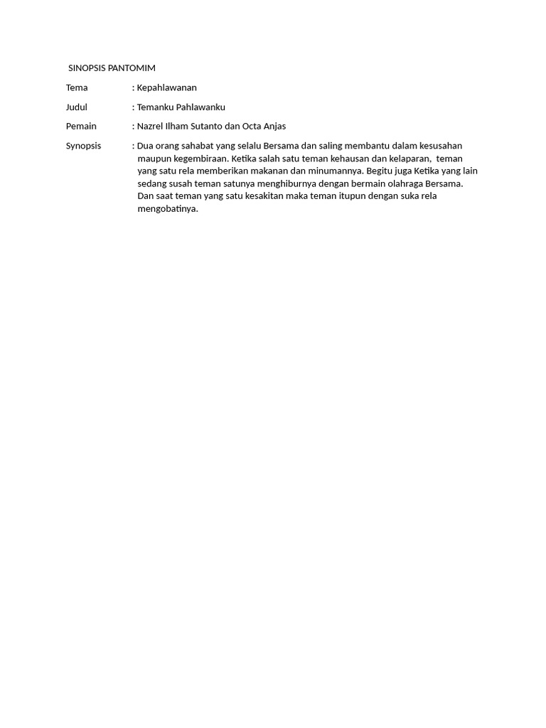 Sinopsis Pantomim | PDF