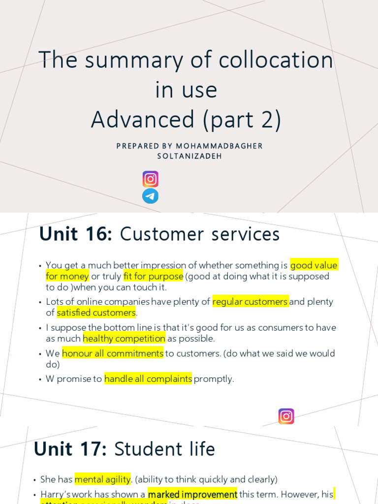 Collocation in Use Part 2 | PDF