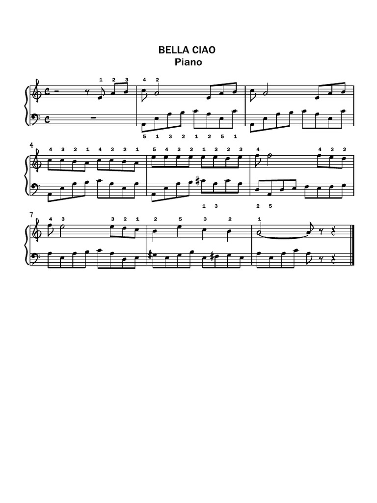 Bella Ciao Piano | PDF