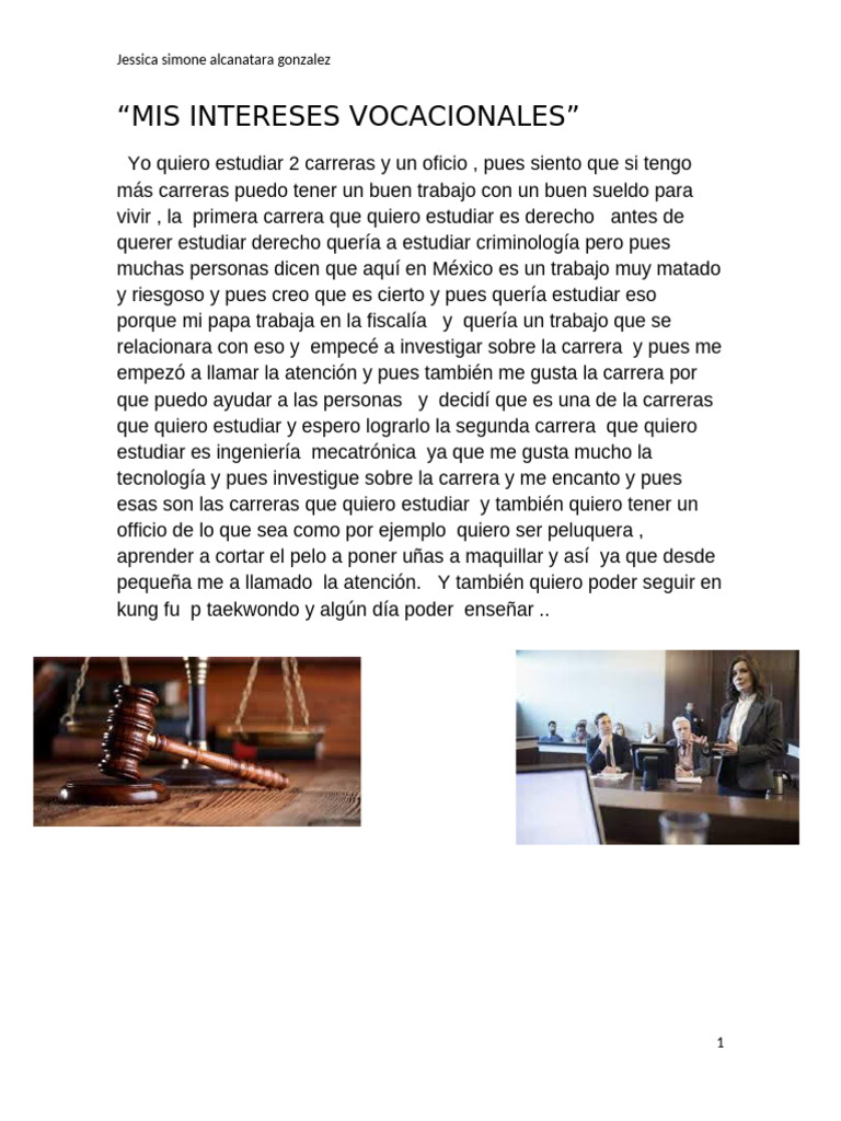 Mis Intereses Vocacionales | PDF