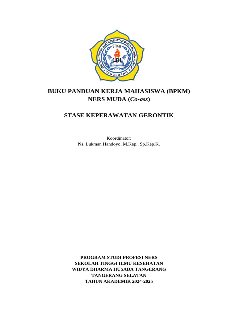 Reg B - BPKM Ners Stase Kep. Gerontik 2024-2025 | PDF