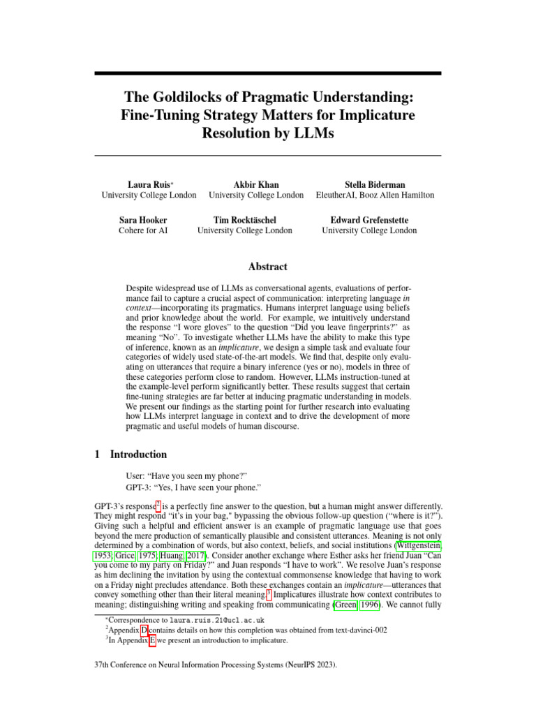 Pragmatic Understanding LLMs | PDF