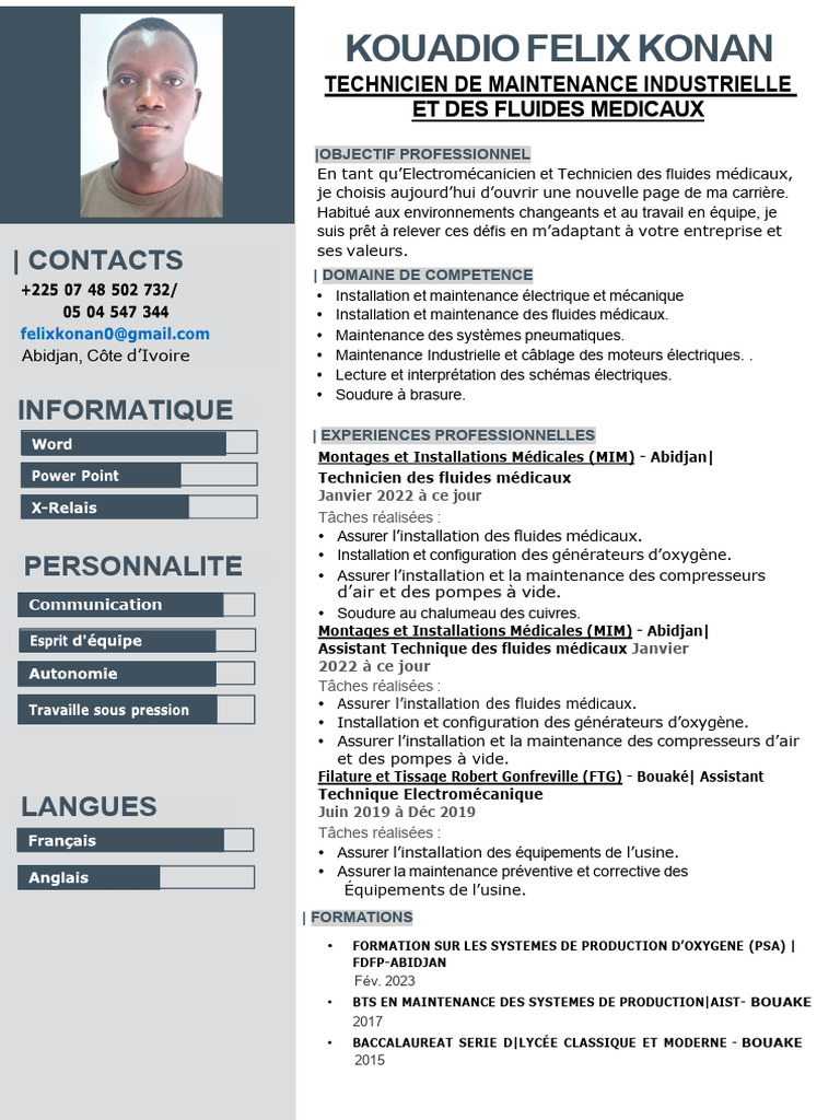 Cv Felix Konan (PDF) Actualisé | PDF
