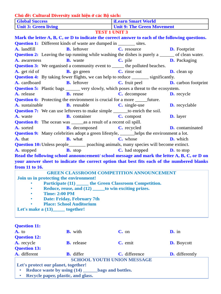 HS Unit 3 Test 1 | PDF