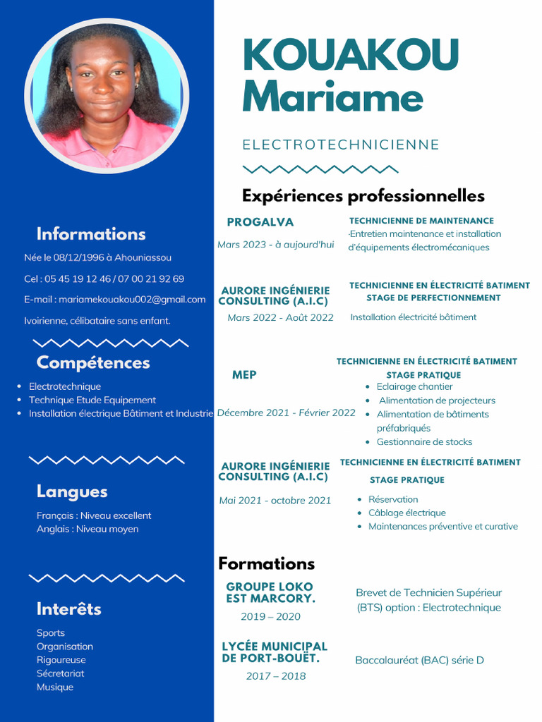 CV Professionnel KOUAKOU Mariam | PDF