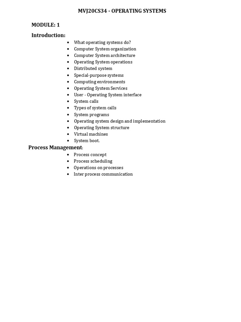 Module - 1 Process Management | PDF