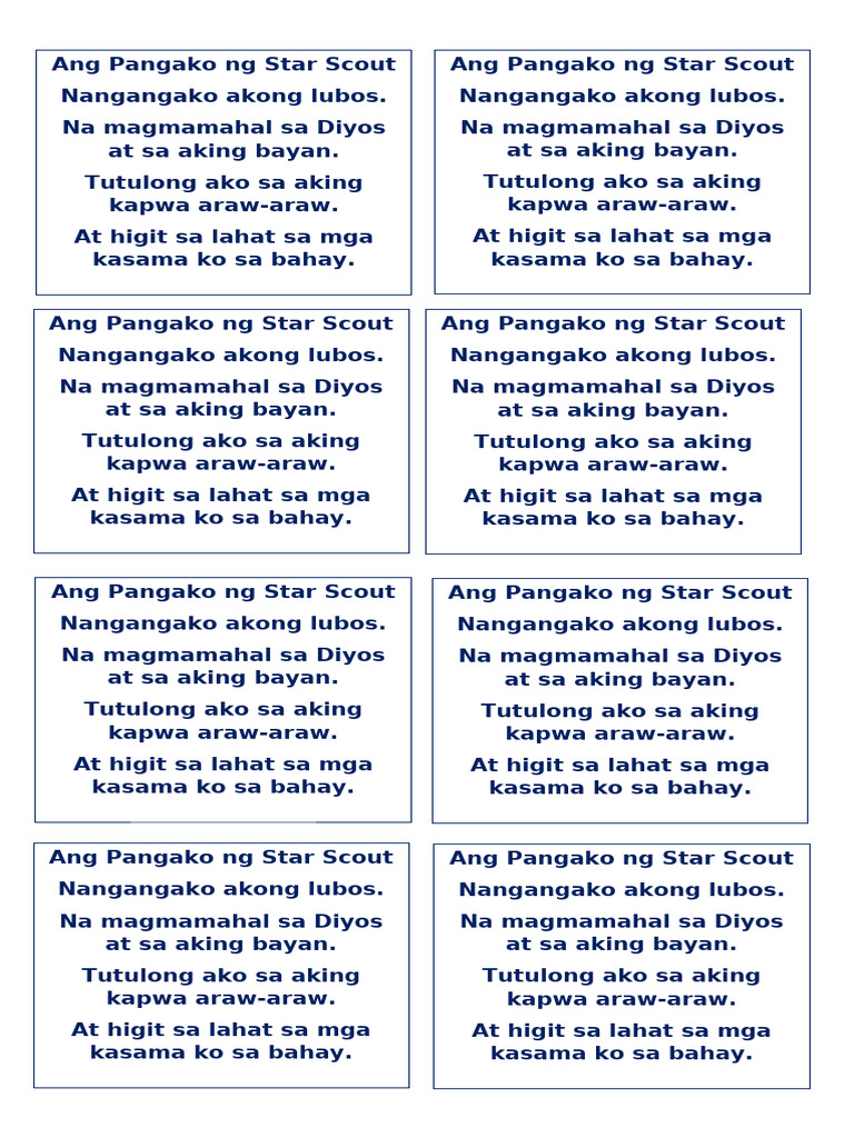 Pangako Ng Star Scout | PDF
