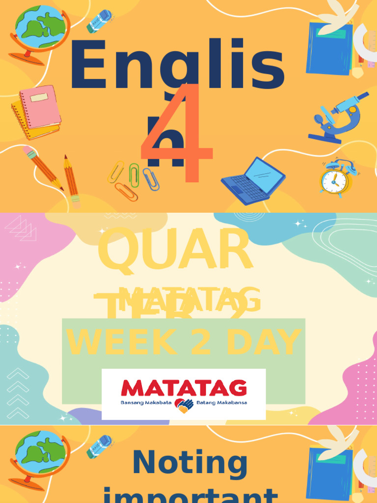 Eng 4 Matatag Week 2 q2 PPT Lesson | PDF