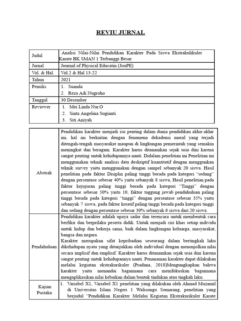Format Review Artikel Jurnal Kel1 | PDF