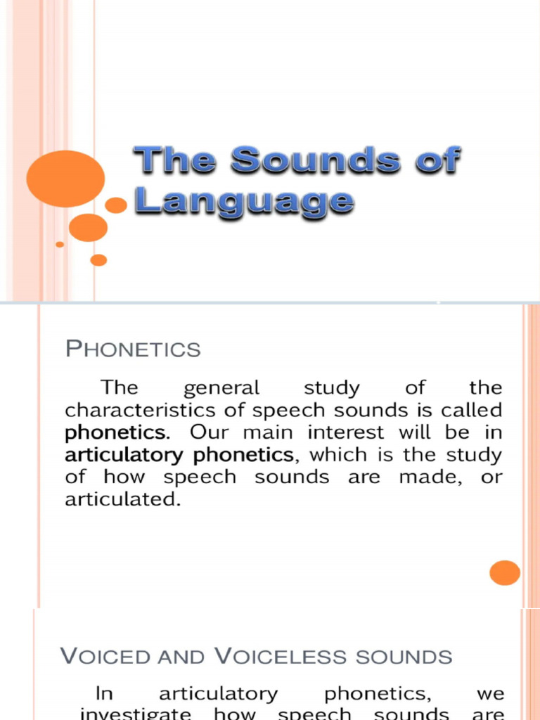 Sound Language and Its Components | PDF