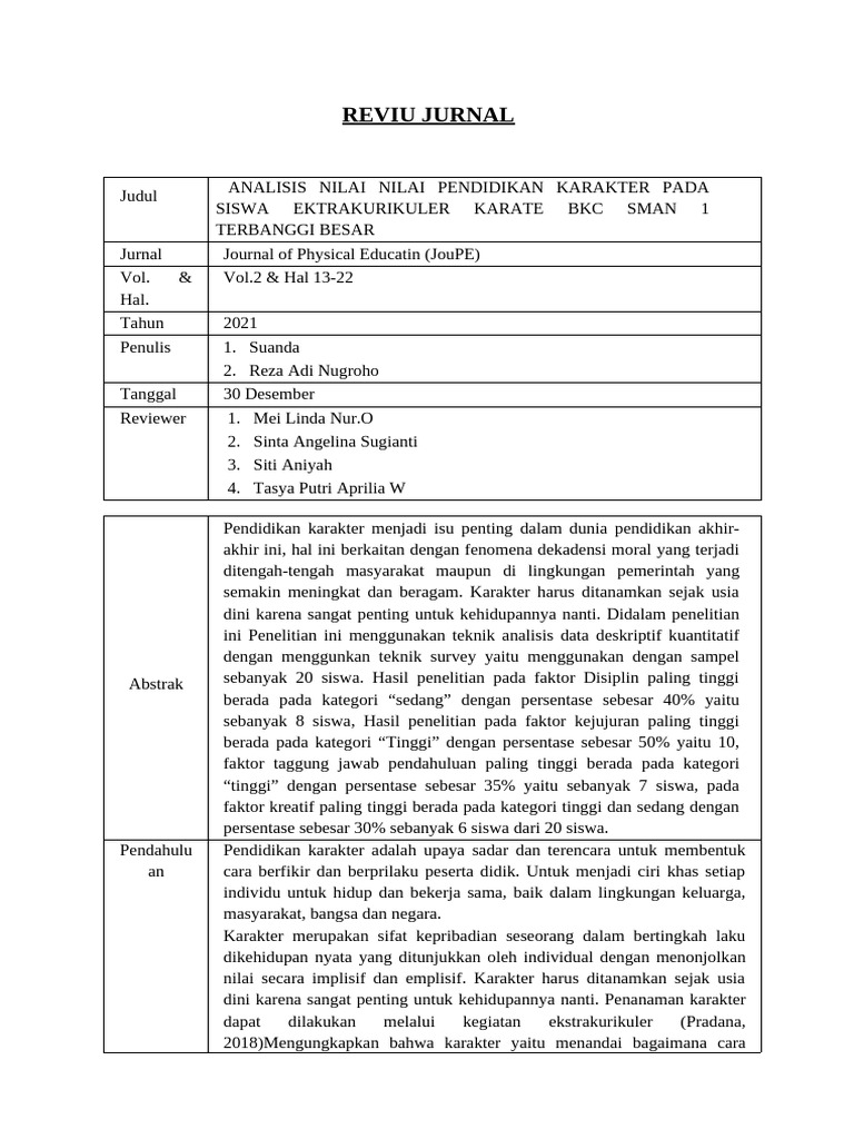 Format Review Artikel Jurnal Kel11 | PDF