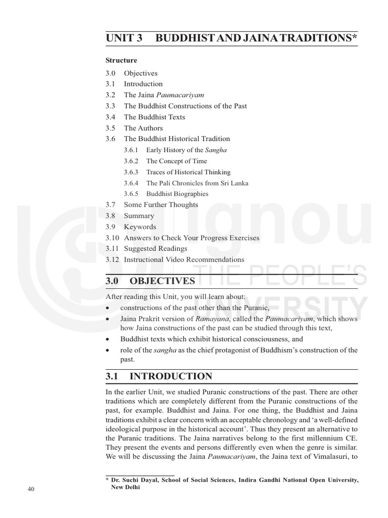 Unit-3 Buddhist and Jaina Traditions | PDF