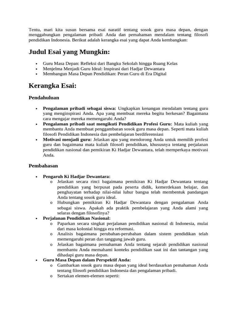 Kerangka Esai Fpi | PDF