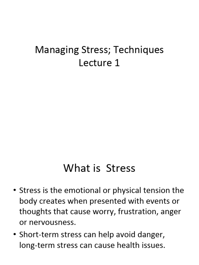 Managing Stress; | PDF