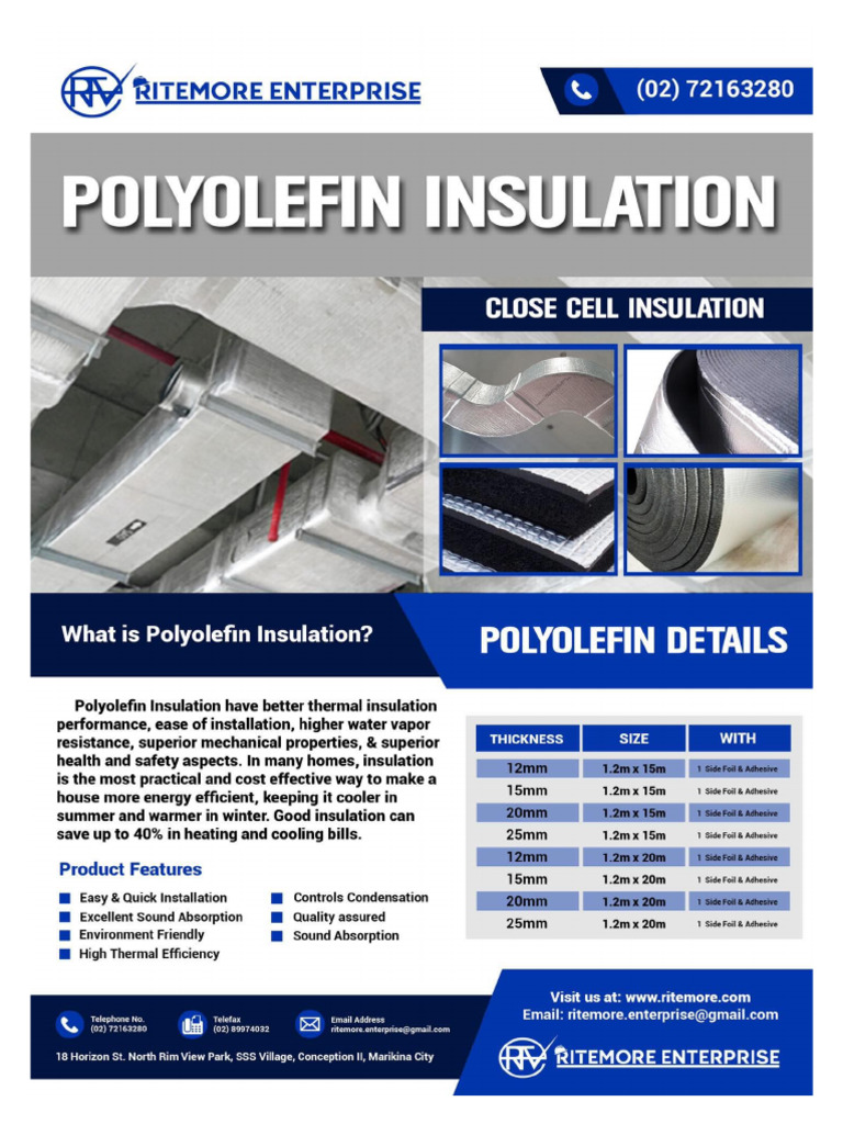 Polyolefin Foam Insulation Brochure | PDF