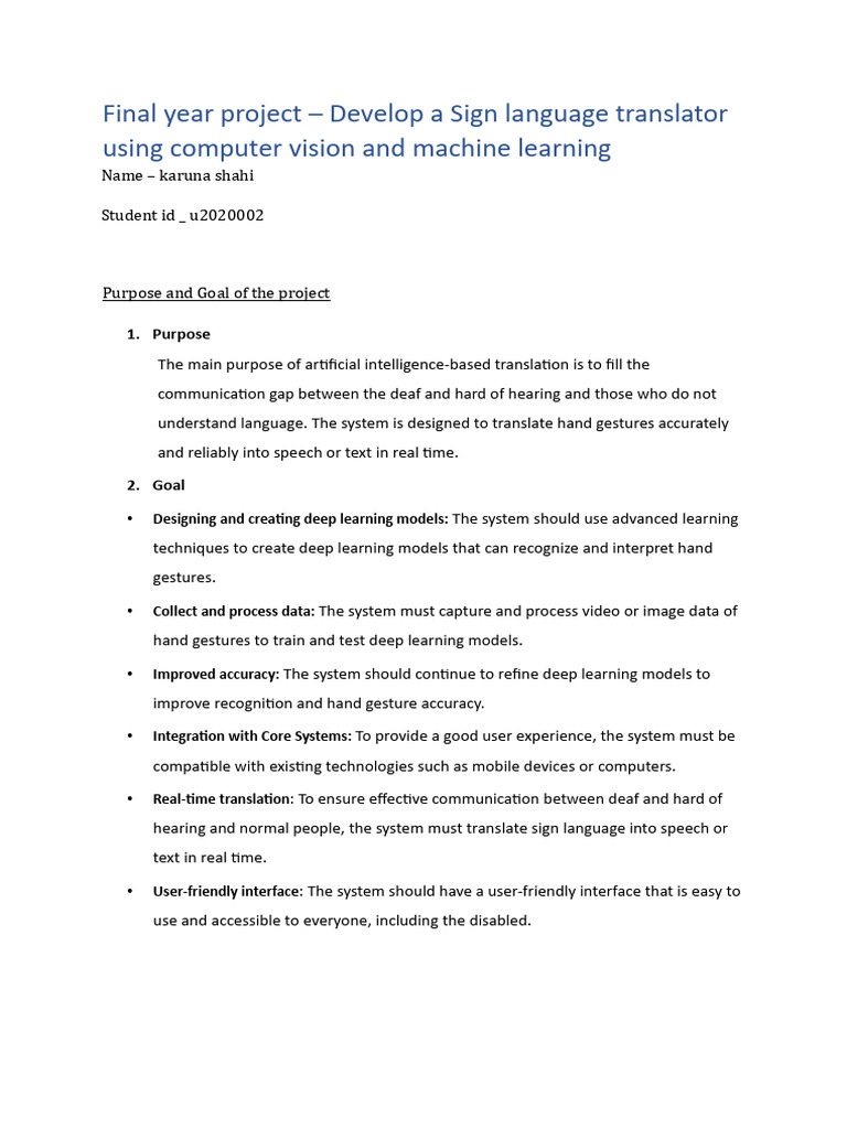 Final Year Project (Proposal) | PDF