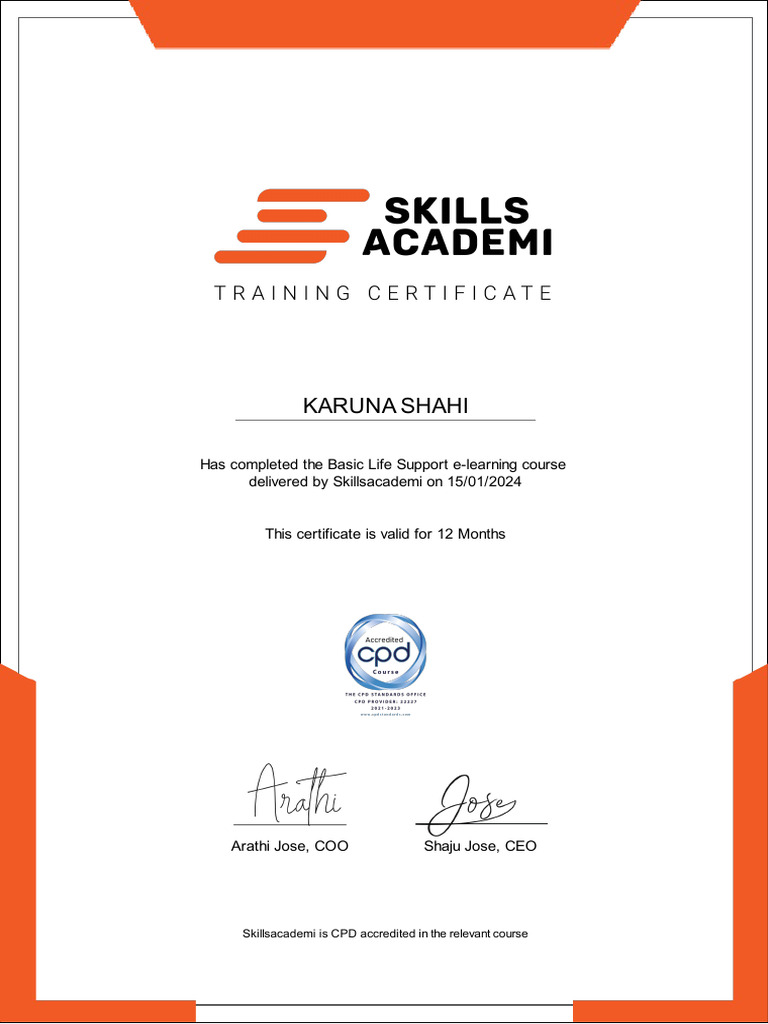 Certificates of HCA | PDF