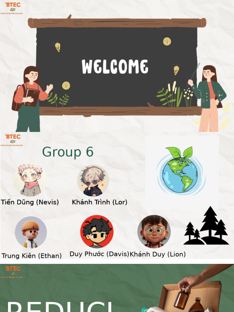 Reduce, Reuse, Recycle Presentation in Green and White Illustrative ...