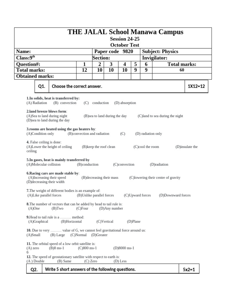 9th physics ch 4,5,9 | PDF