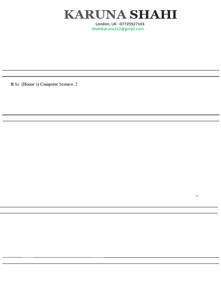 Karuna Shahi Resume | PDF