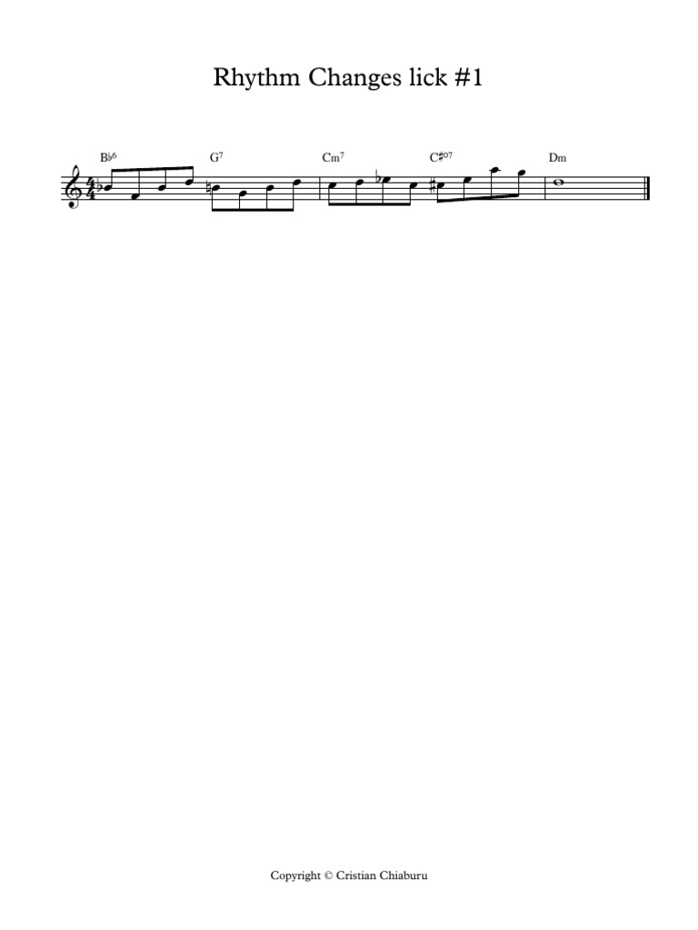 Rhythm Changes Lick #1 | PDF