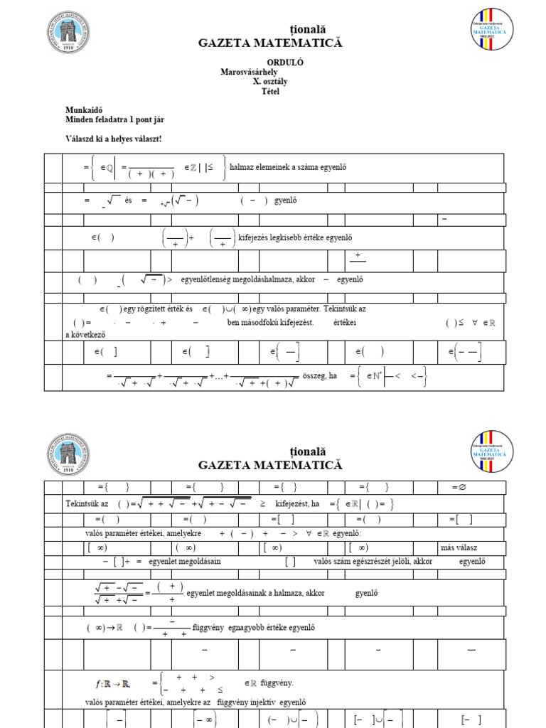 Subiecte-clasa 10 Hu | PDF