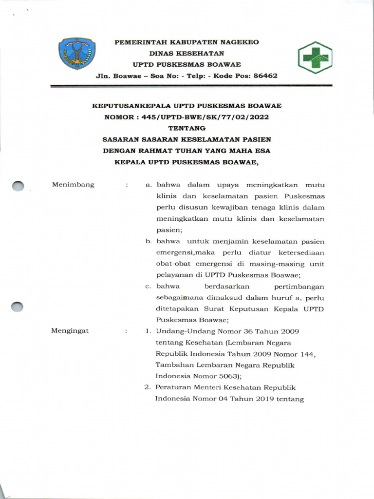 Ep 5.3.1.a.1 SK Tentang Pelaksanaan SKP | PDF