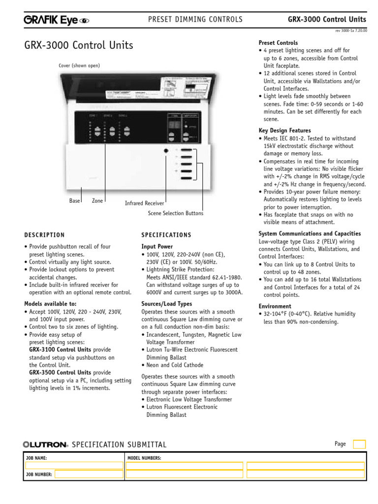 Lutron - GRX 3106 A BE | PDF