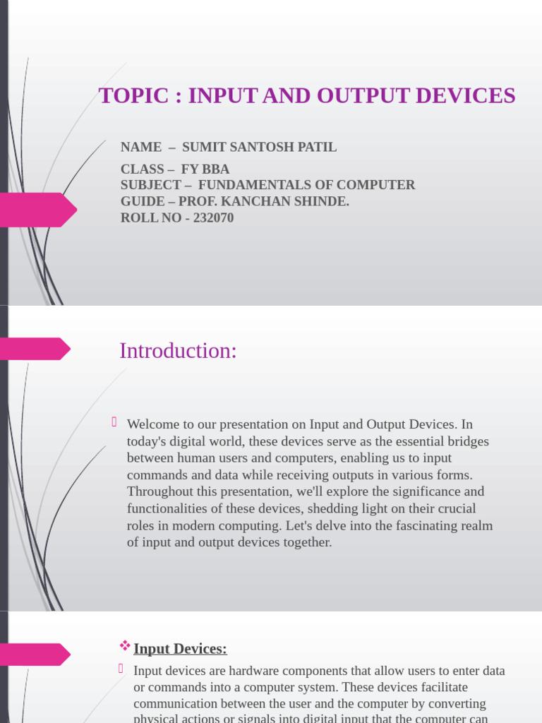Input and Output Devices 2 | PDF