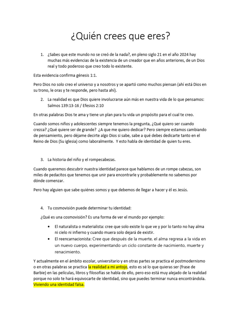 Quién crees que eres | PDF
