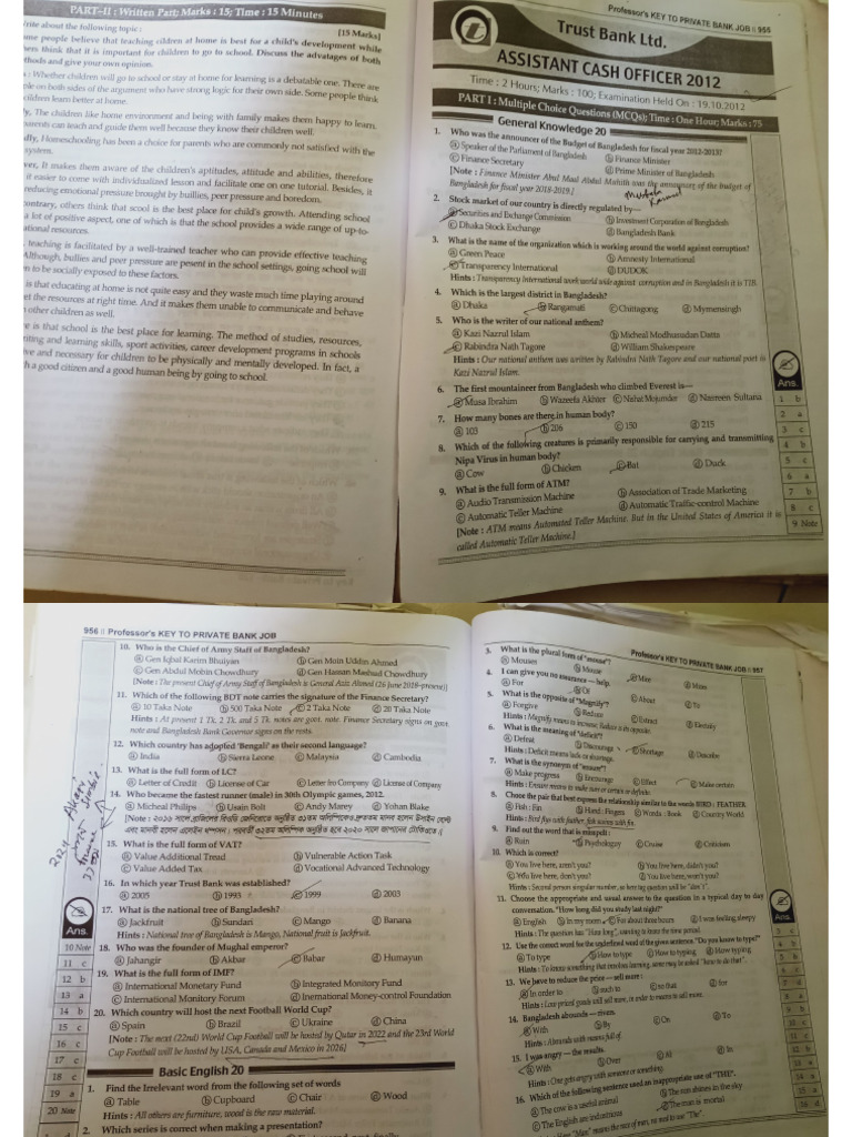 Trust Bank Previous Question. CWS | PDF