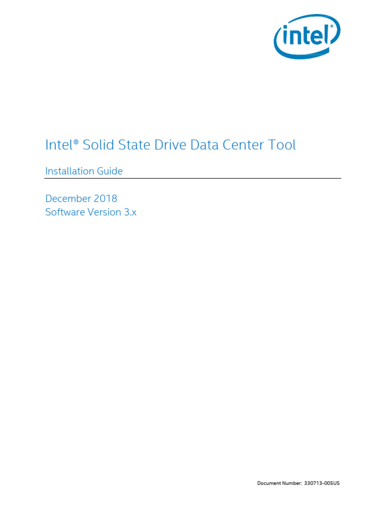 Intel SSD Data Center Tool Install Guide 3 X 330713-005US | PDF