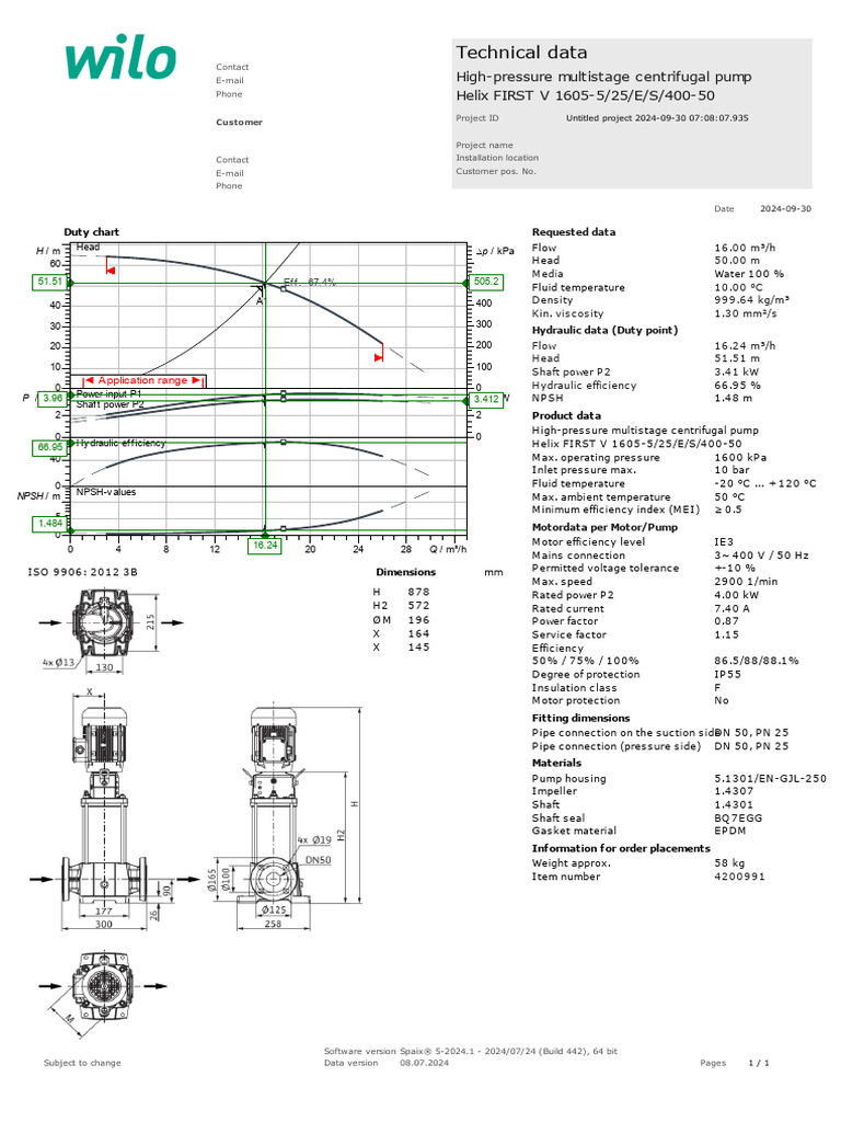 Data Sheet Helix FIRST V 1605-5 25 E S 400-50 | PDF