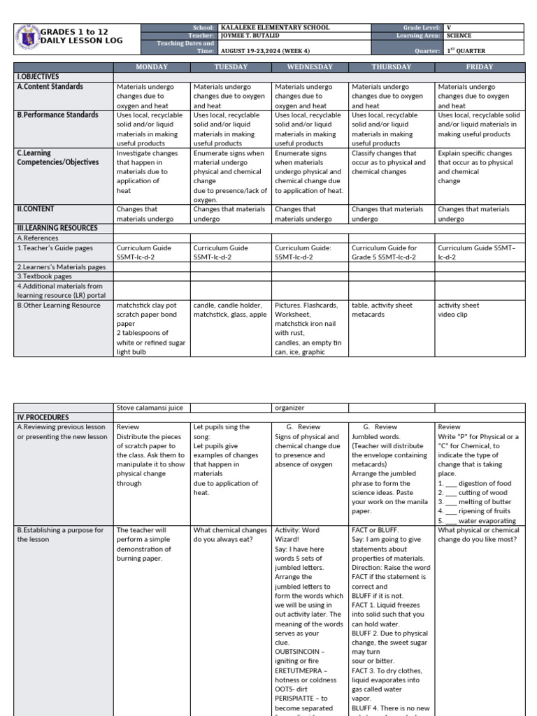 DLL_SCIENCE 5_Q1_W4_ | PDF