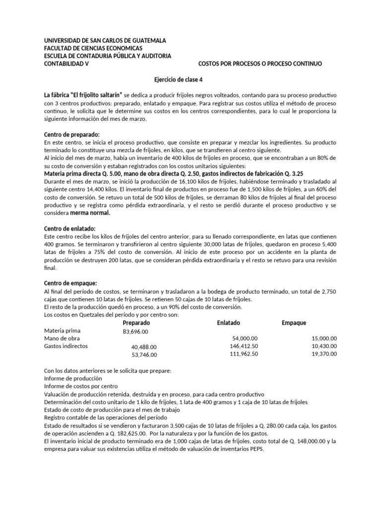 PROCESO CONTINUO Ejercicio de Clase 4 El Frijolito Saltarín 23 Marzo 2024 | PDF