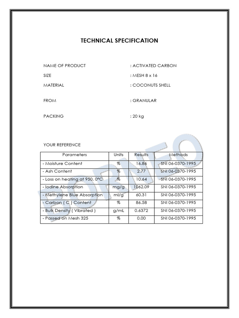 TECHNICAL SPECIFICATION BORNEO | PDF
