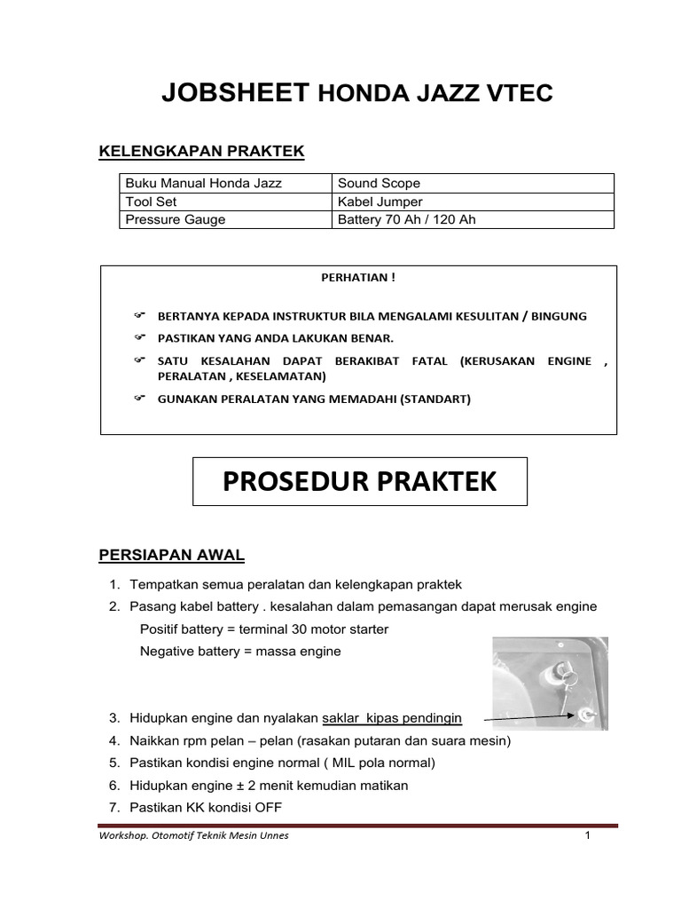 Job Honda Jazz Vtec | PDF