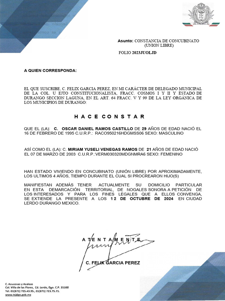 Constancia-de-Concubinato-union-Libre-1 | PDF