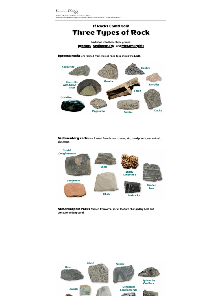 three types of rocks | PDF