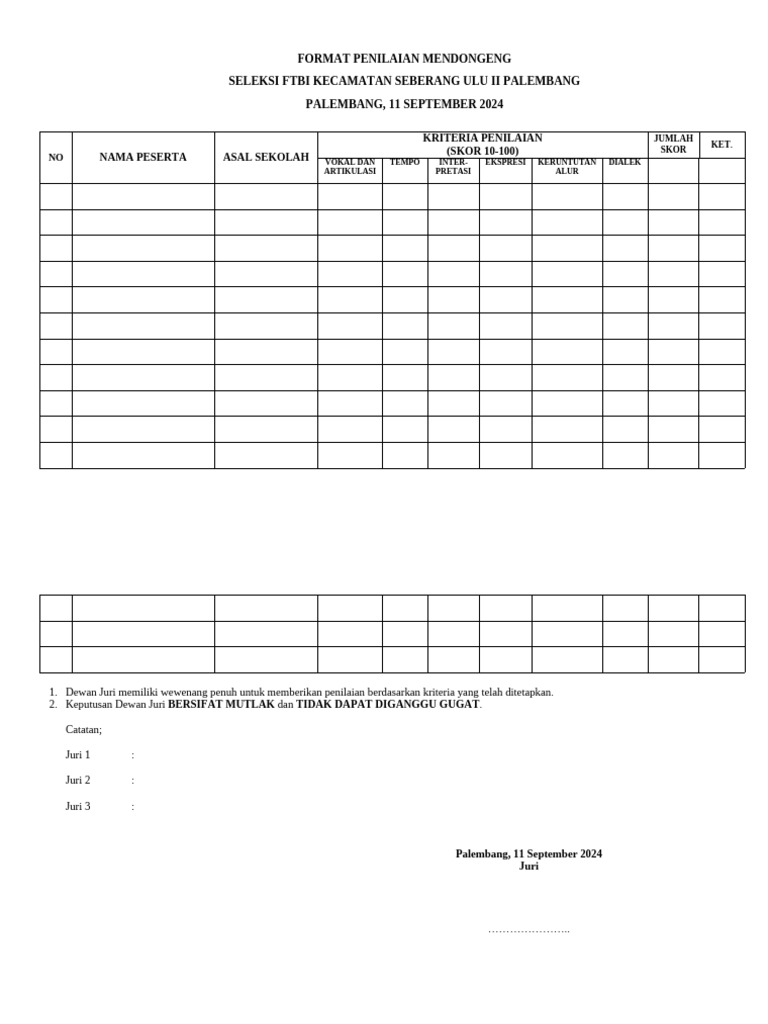Format Penilaian Puisi | PDF