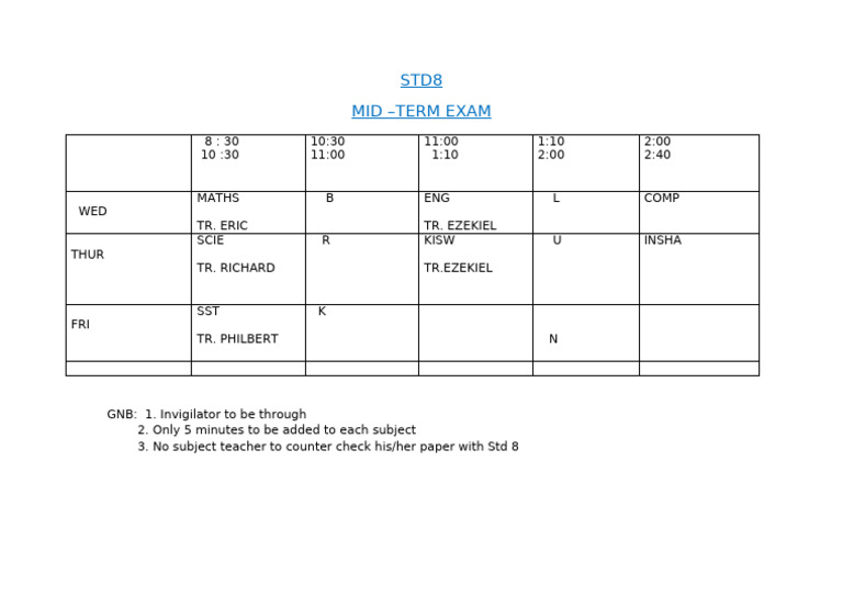 Term 3 Mid Term Exam 2023 | PDF