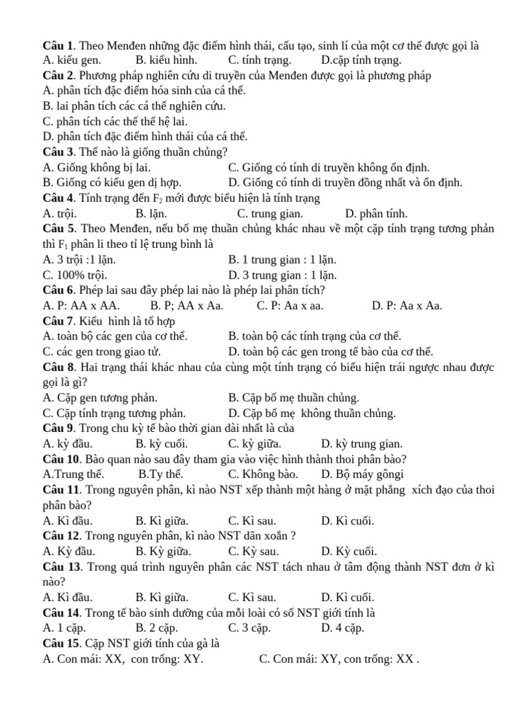40 CAU HOI TN GK 1 DAY THEM CÓ BT TỰ LUẬN | PDF