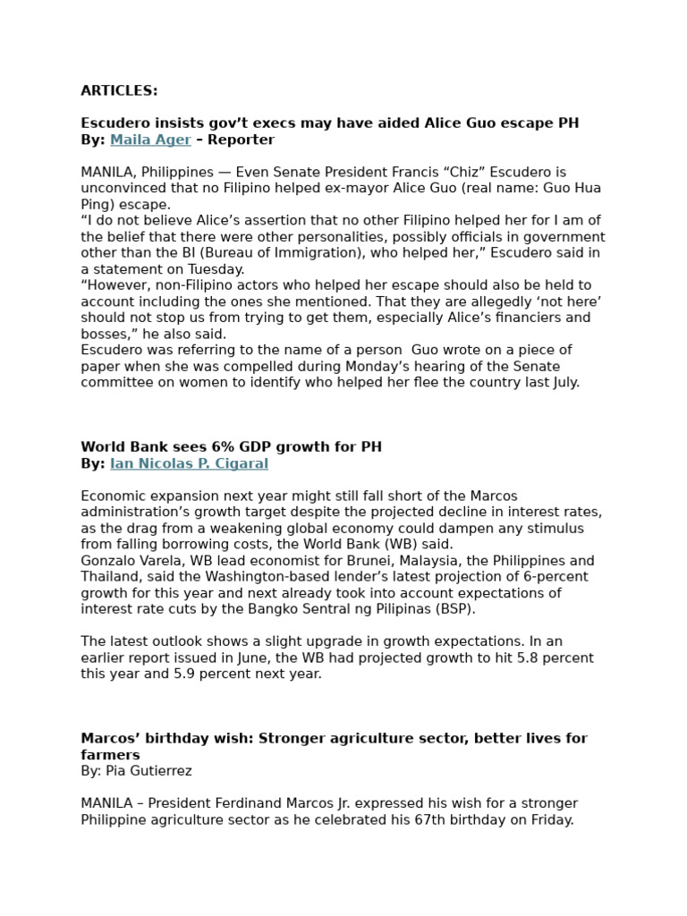 Mock Front Page Articles | PDF