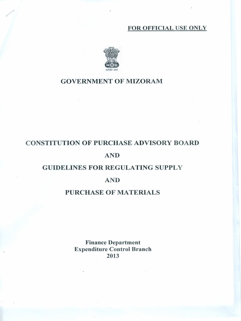 Constitution of Purchase Advisory Board Etc | PDF