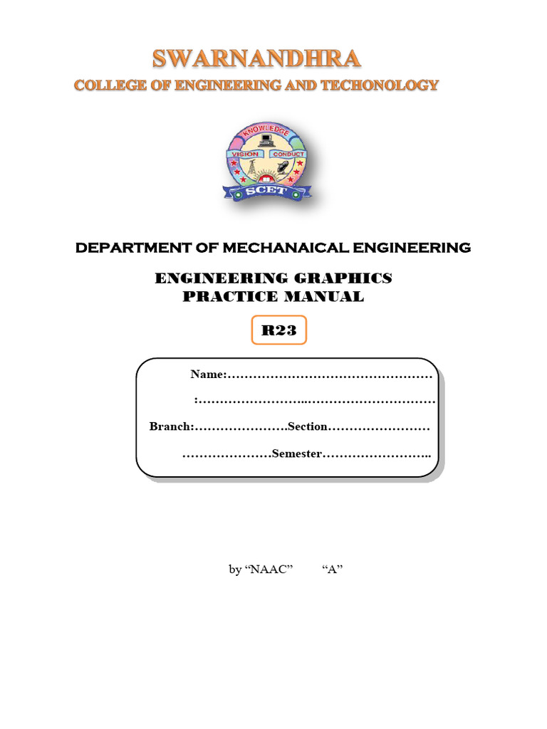 Engineering Graphics Practice Manual R23: Department of Mechanaical ...