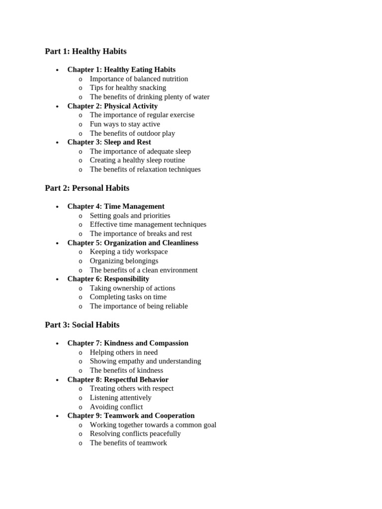 100 Good Habits For Kids | PDF