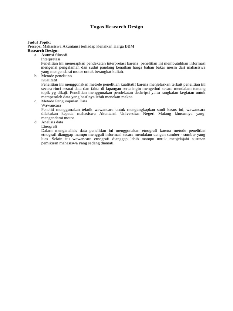 9 - Tugas Research Design | PDF